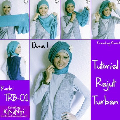 Tutorial Hijab Modern Turban untuk Kebaya - Explore IT
