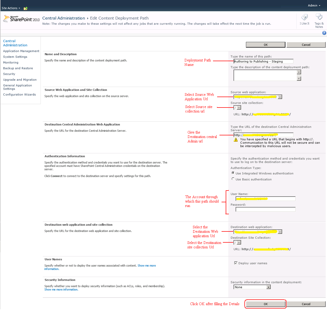SharePoint Blog: Configure Content Deployment in SharePoint 2010