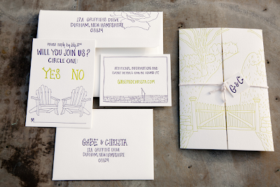 Paper Hounds: Gabe & Christa's hand-drawn wedding invitations