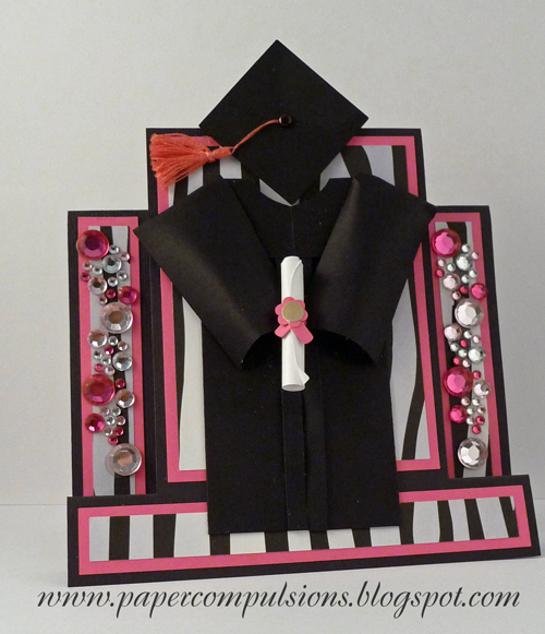 Paper Compulsions: Graduation Cap and Gown Card