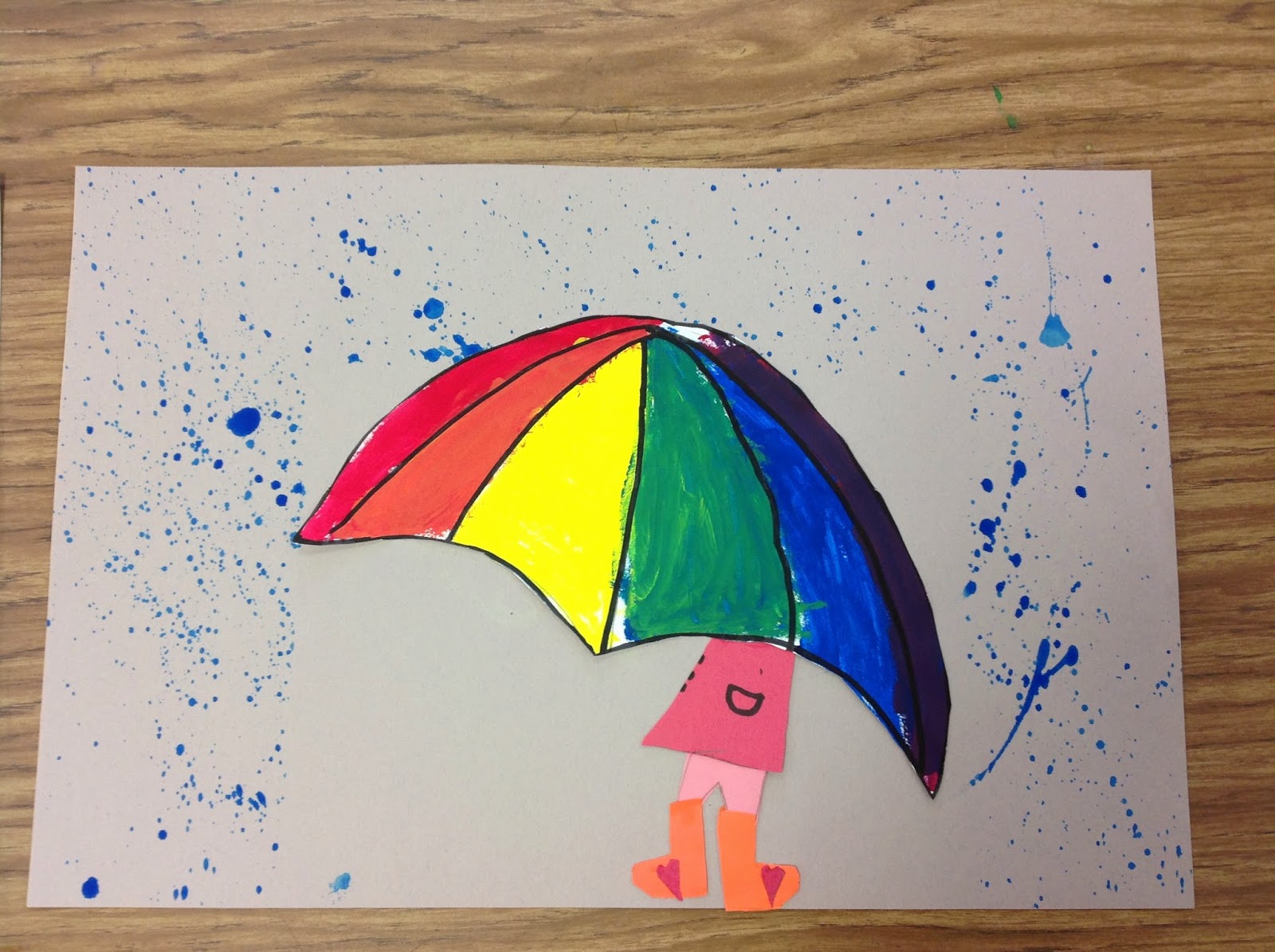 The Artsy Fartsy Art Room: Color Mixing Umbrellas with Second Grade