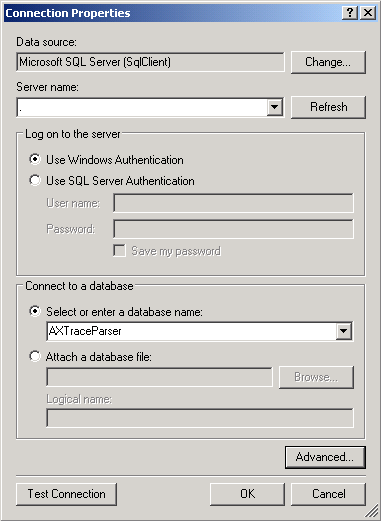 bits here and there ...: Create Dynamics AX Trace Parser database