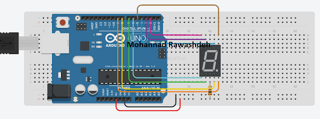 Arduino control one digit seven segment - M.B Raw