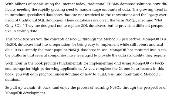 Nosql With Mongodb In 24 Hours Book Review
