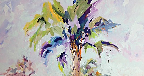 Pat Warren Fine Art: Palm Tree Coastal Landscape Painting "Summer Palm ...
