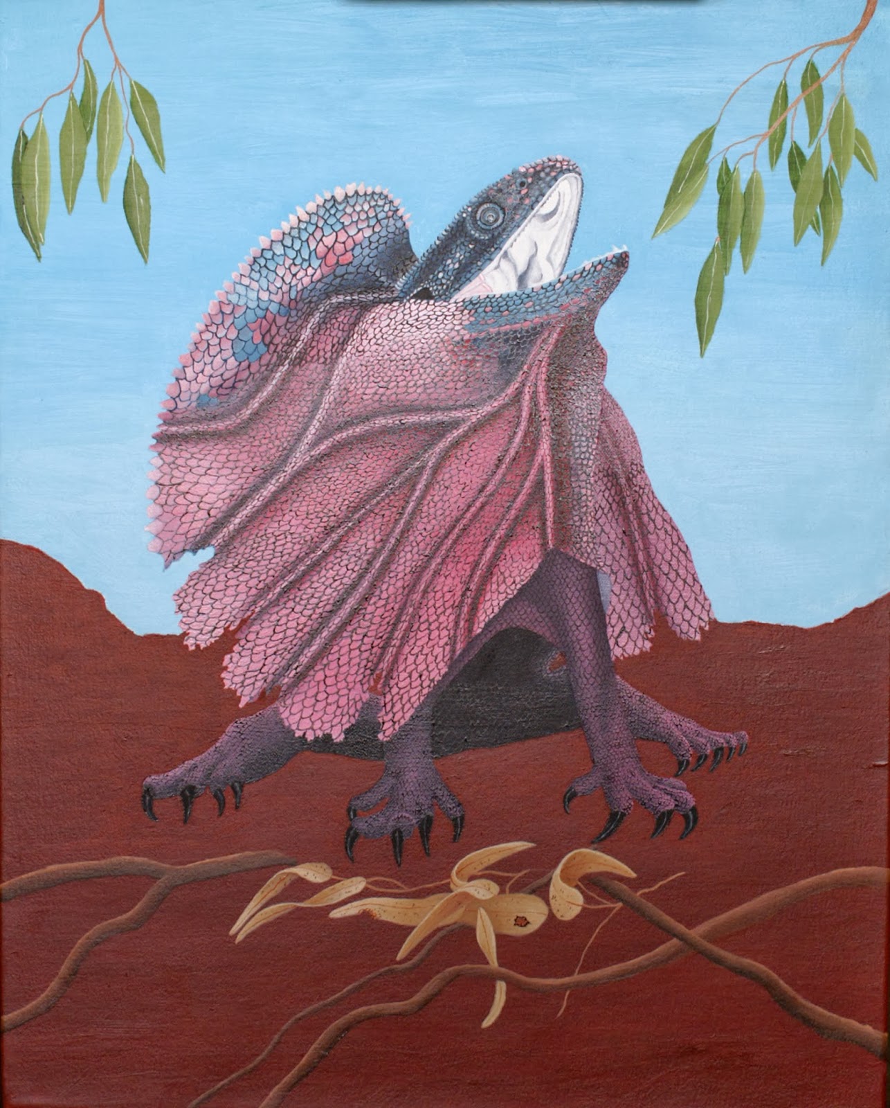 Brian L Art: Magnificent Frill-necked Lizard