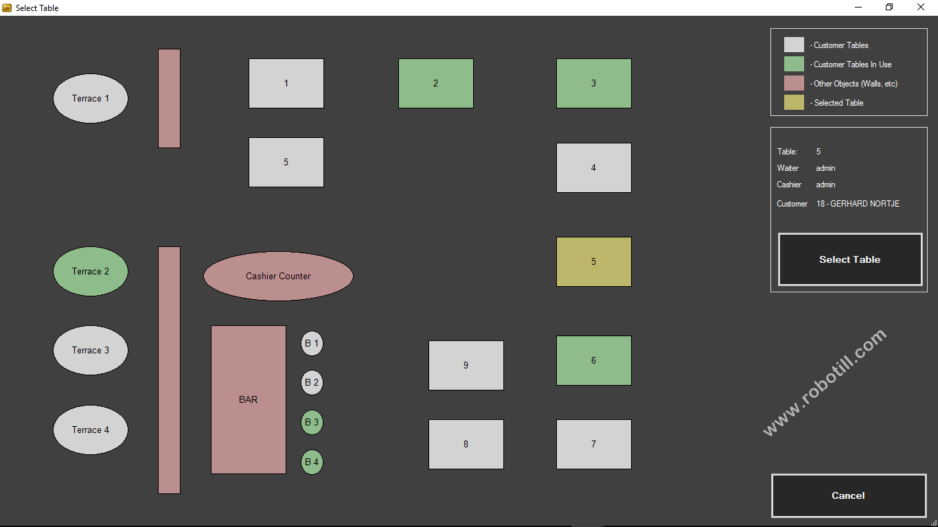 Table Selection in POS Restaurant Module