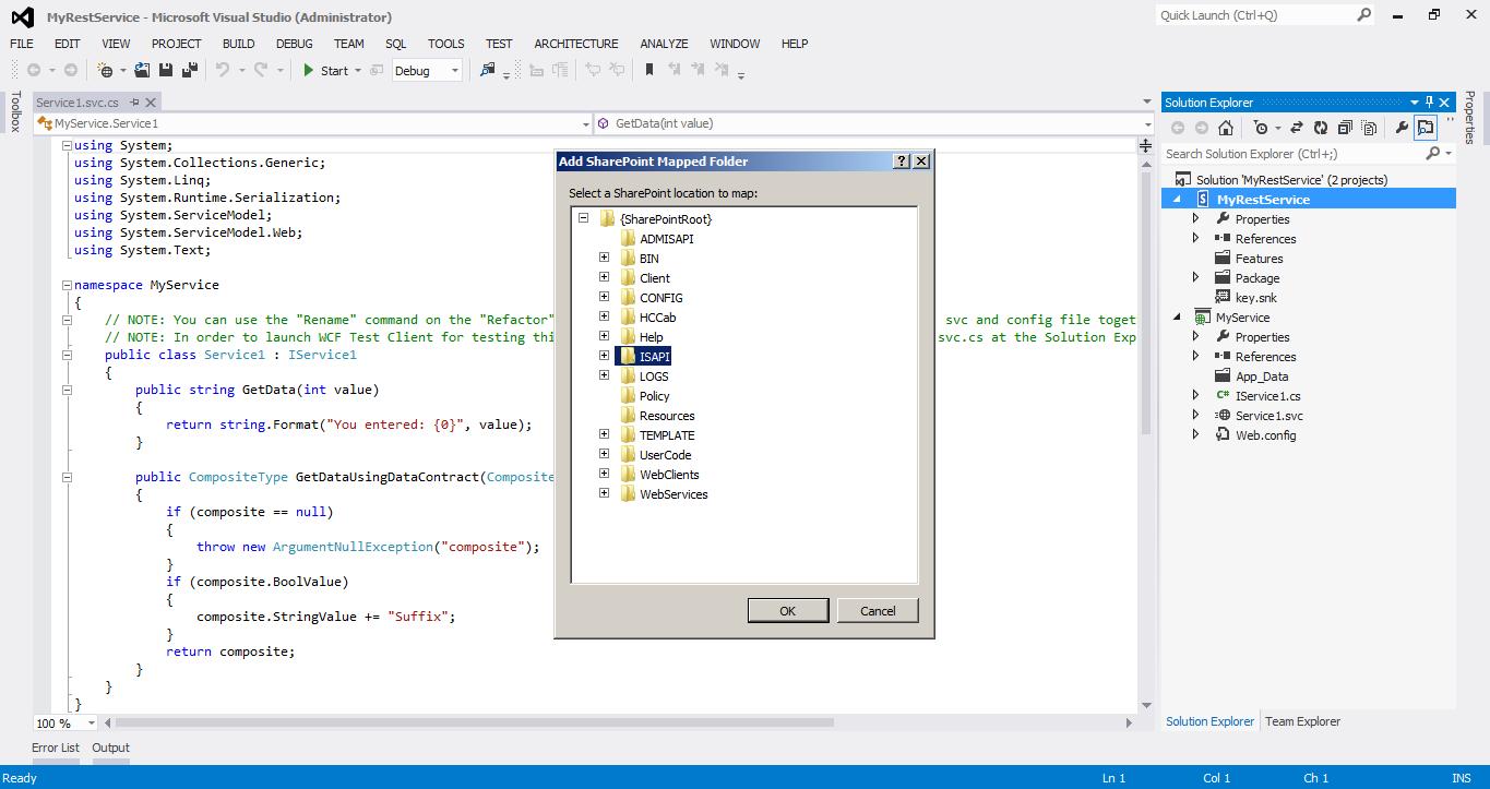 Things to share: Creating a custom WCF REST service for SharePoint 2013 without a Visual Studio ...