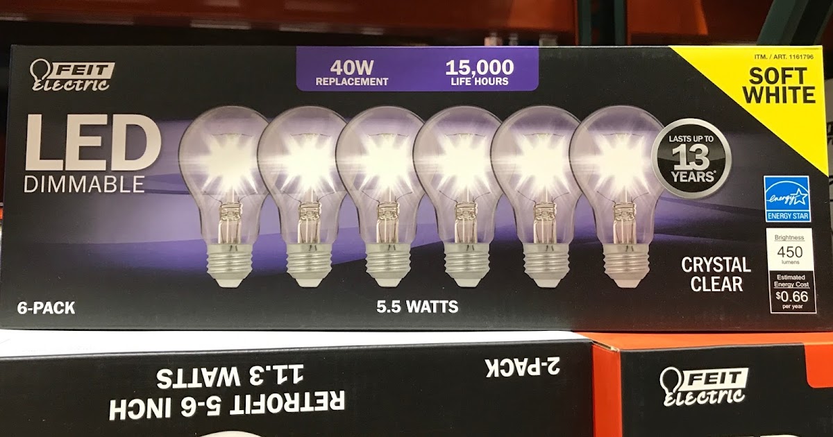 Feit Electric 40W Clear Filament LED Light (6 Pack) | Costco Weekender