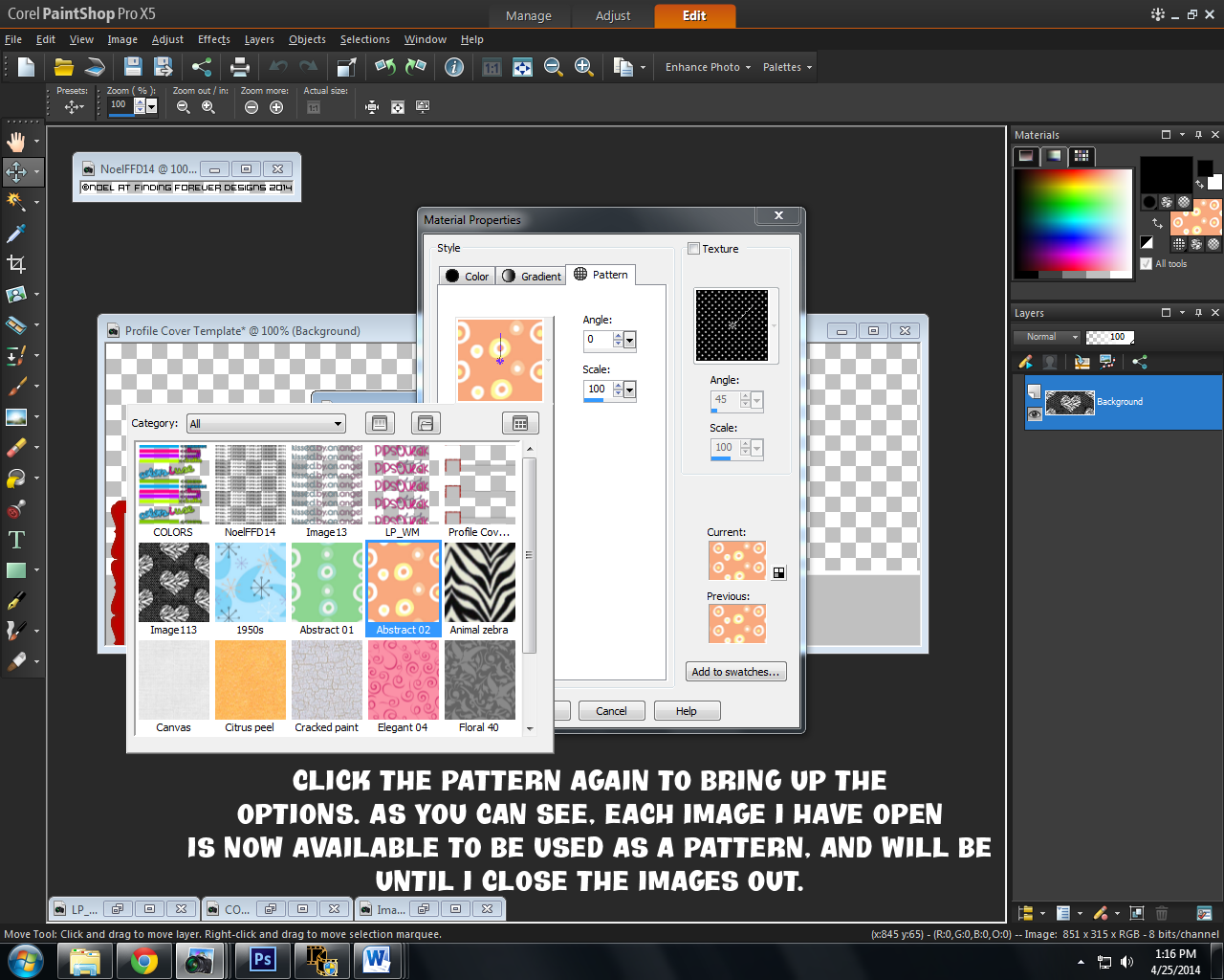 Finding Forever Designs: Fill Pattern Tutorial -- Paint Shop Pro