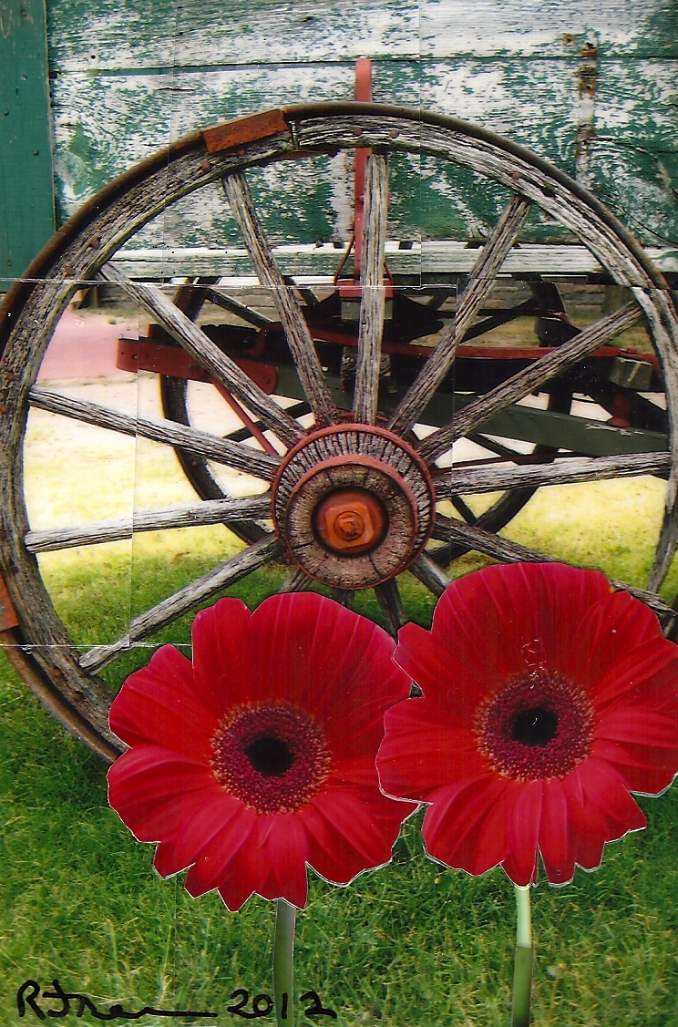 Rachel Freeman Collage Art: Western Wheel