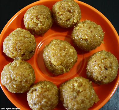 Niti Agni Recipes: Nariyal Ke Laddu (Coconut sweet made with jaggery)