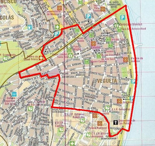 VEGUETA CASCO HISTORICO: MAPA DE LA ZONA COMERCIAL DE VEGUETA CASCO ...