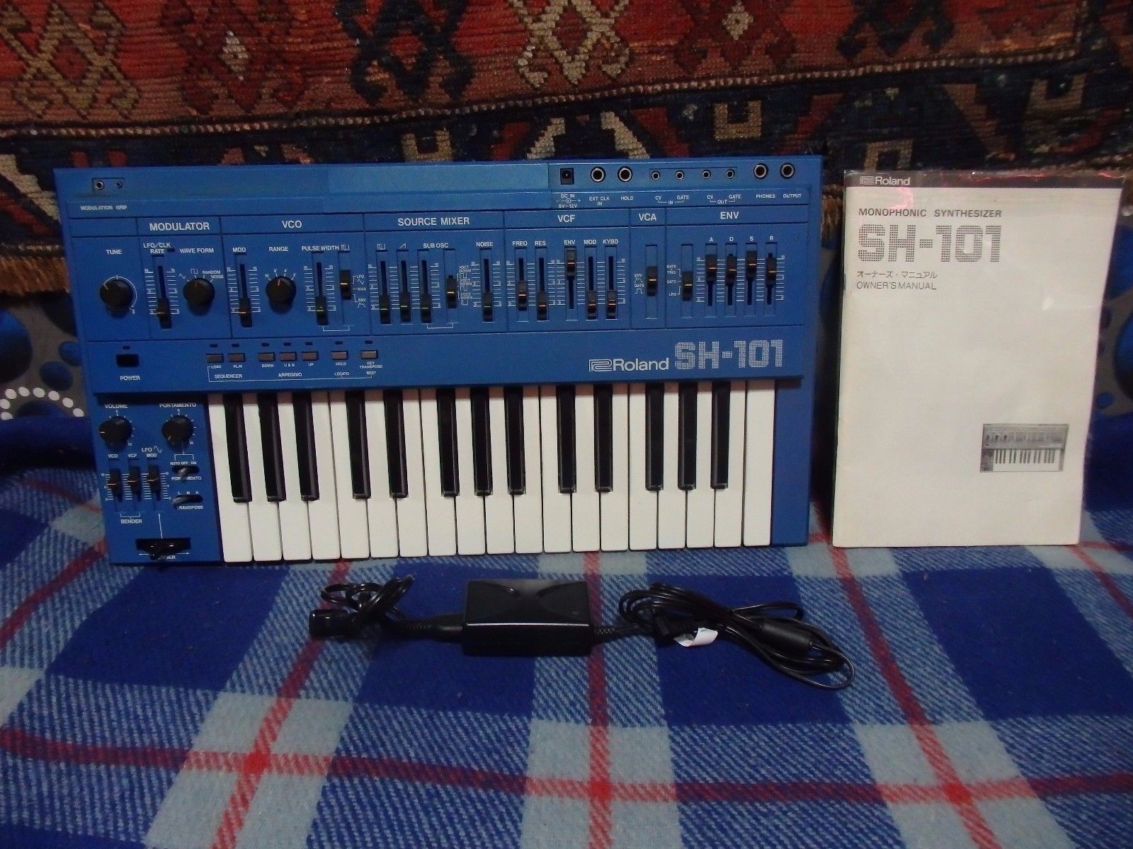 MATRIXSYNTH: BLUE Roland SH-101 Vintage Analog Synthesizer SN 310213