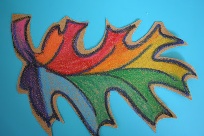 Colored Sand Paper Leaves | Munchkins and Mayhem