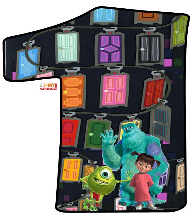 Alfabeto de Mike, Sully y Boo con las Puertas de Monsters S. A. - Oh my ...
