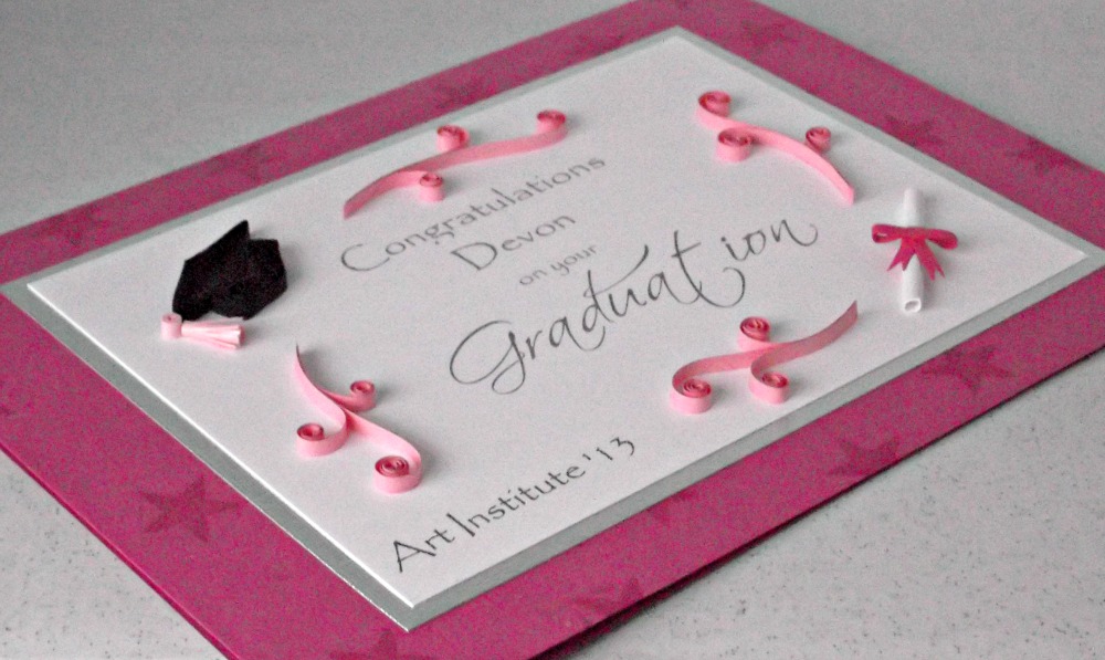 Paper Daisy Cards: Quilled graduation card for girls