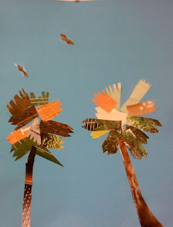 Room 101 Art: Palm Tree Paper Collage, Ages 7 to 12