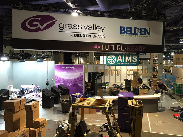 The GV STRATUS Blog: Grass Valley booth taking shape at NAB 2016....