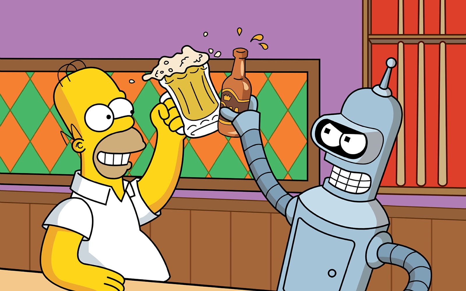 Homero Simpson - Bender - Fondos de Pantalla HD - Wallpapers HD