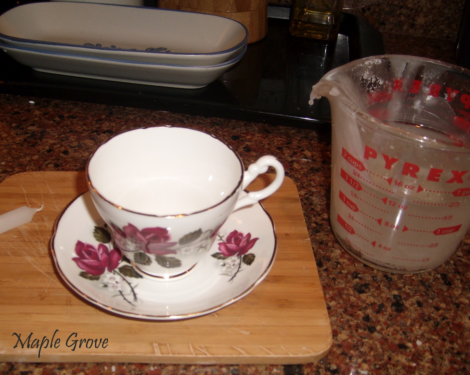 Maple Grove: How to Make Tea Cup Candles