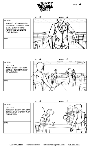Lou Holsten's Storyboard Portfolio: Fight Scene