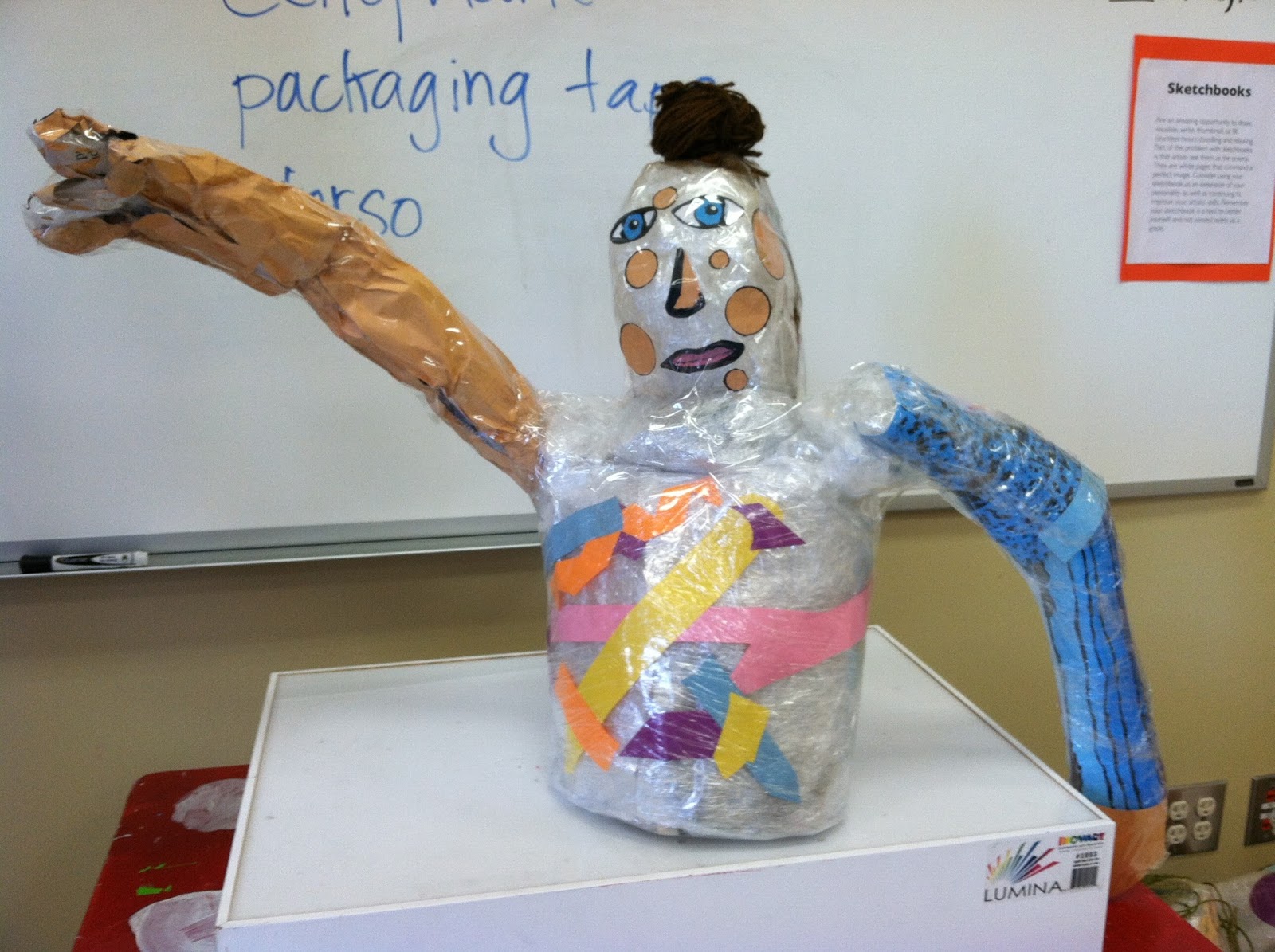Dunham Middle School Art: Cellophane Human Form Sculptures