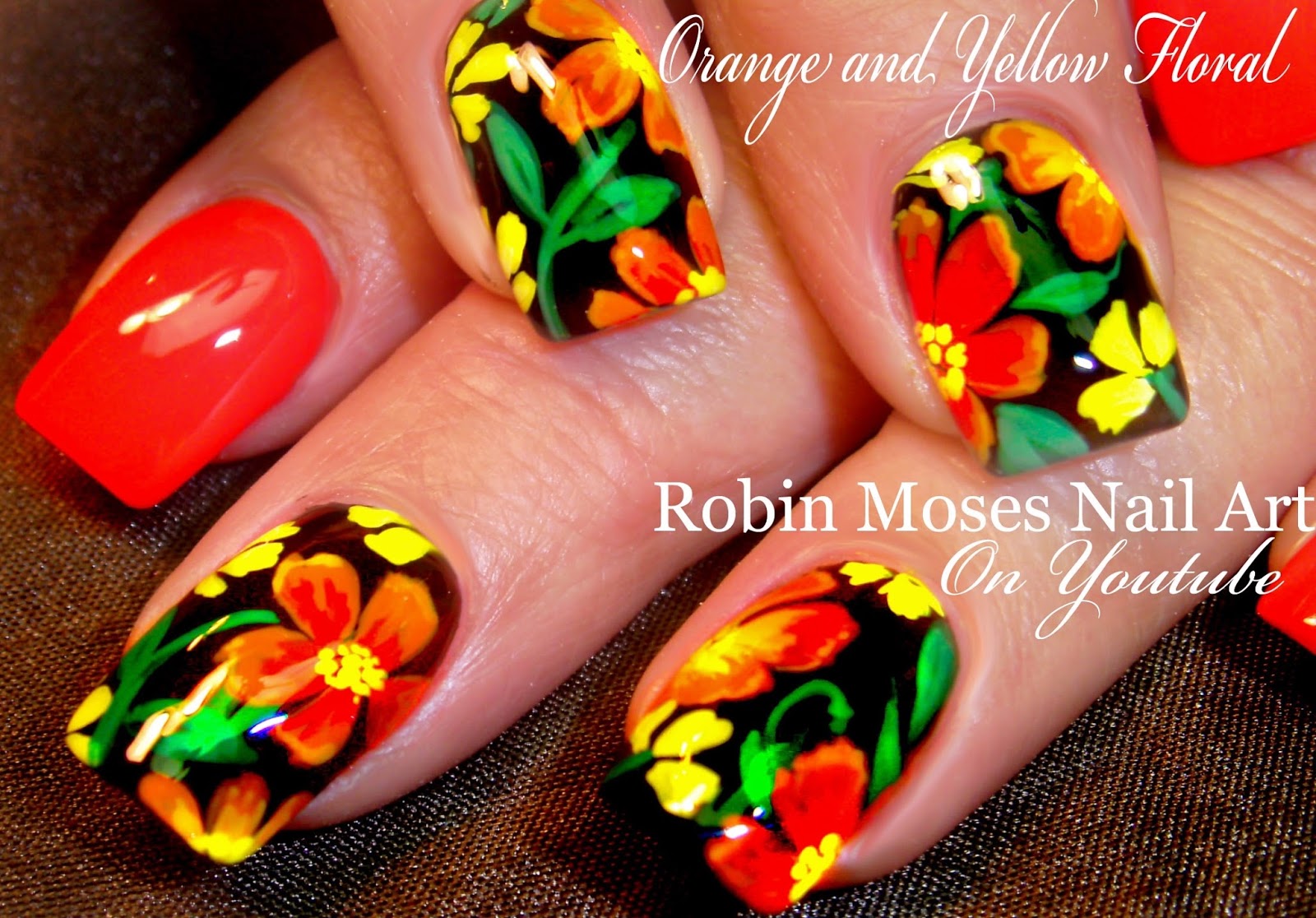 Tropical Flower Nail Art