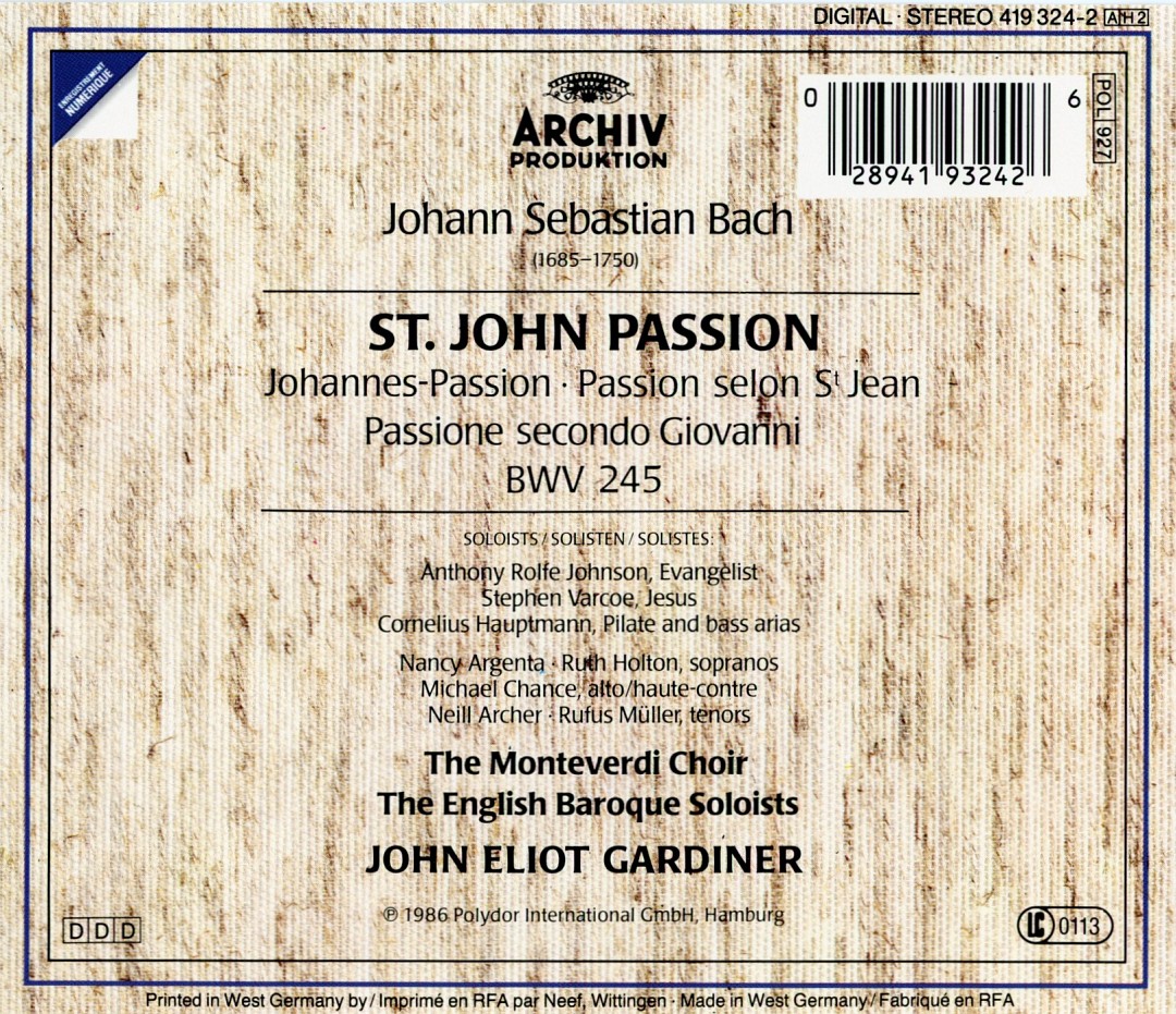 makdelart - classique: Bach - St. John Passion (John Eliot Gardiner) [2CD]