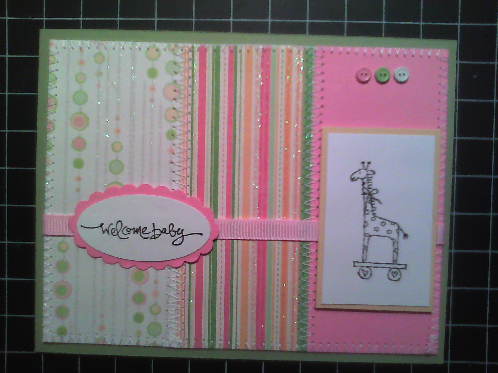 sistochris Scrapbooking and Paper Crafts: Welcome Baby Girl Greeting Card