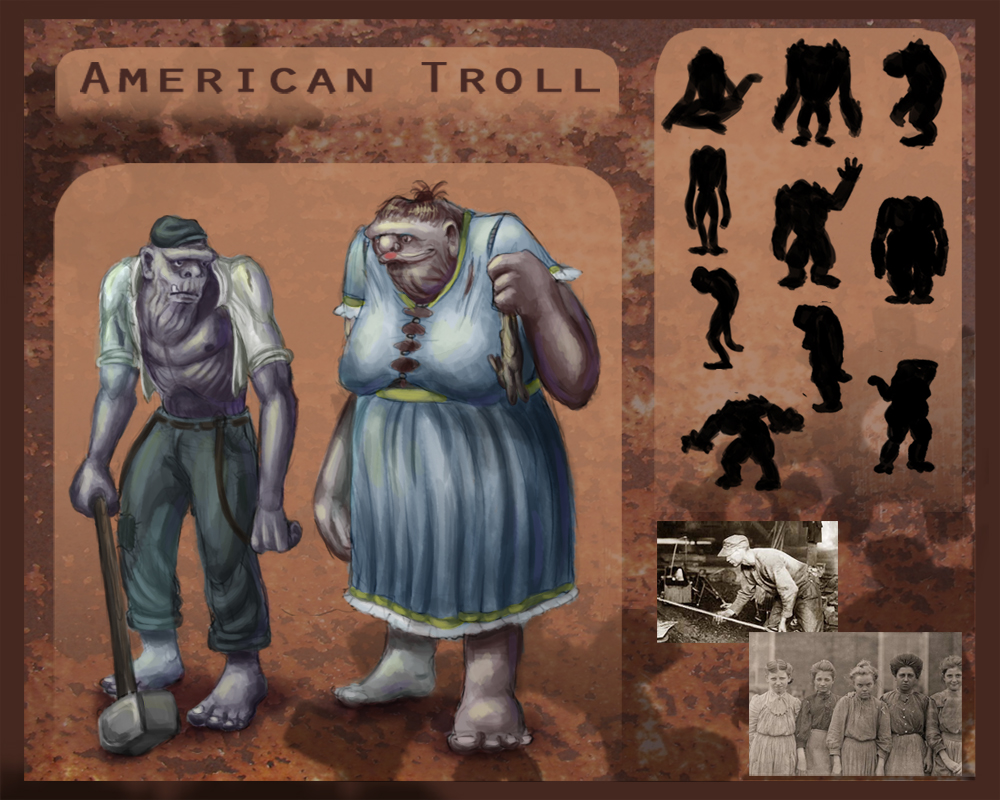 Creature Feature Concept Art: 1800's American Troll