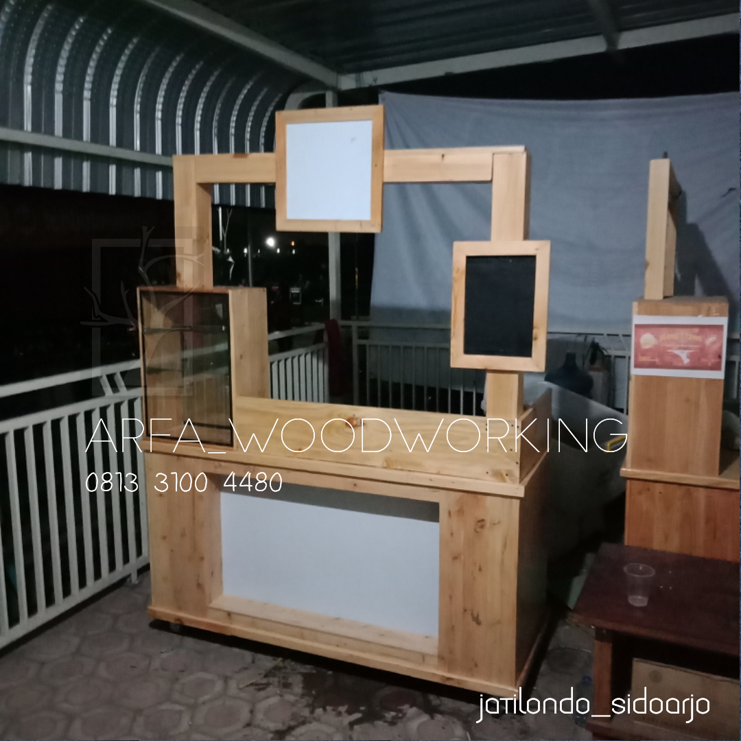 Jual Gerobak Booth Rombong Kayu Jatibelanda Kekinian