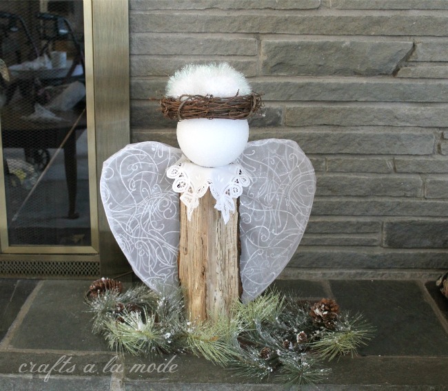 How to Make a Wood Log Angel - Crafts a la mode
