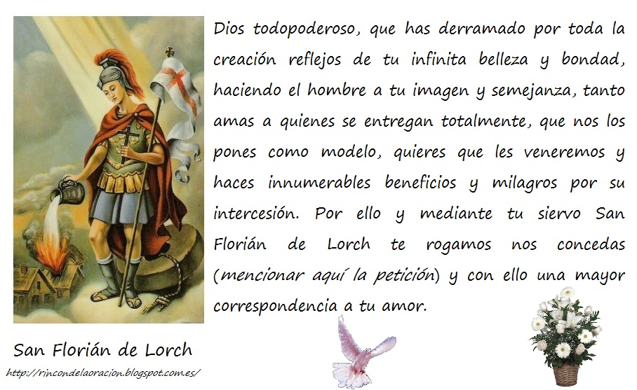 Rincón de la Oración: Estampa Oración de San Florián de Lorch