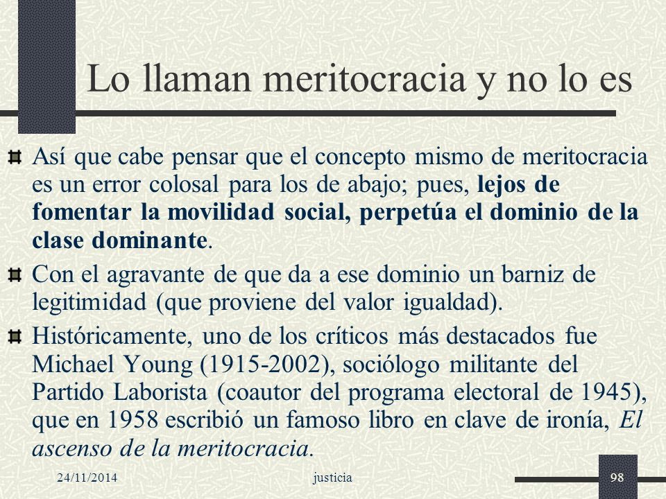 Meritocracia: El mito