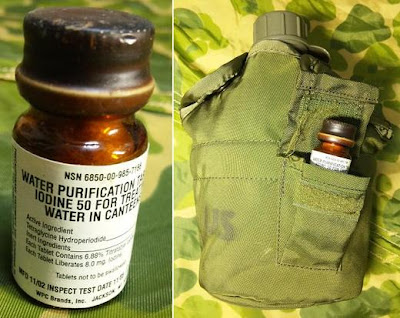 Webbingbabel: Military Canteens Iodine Water Purification Tablets
