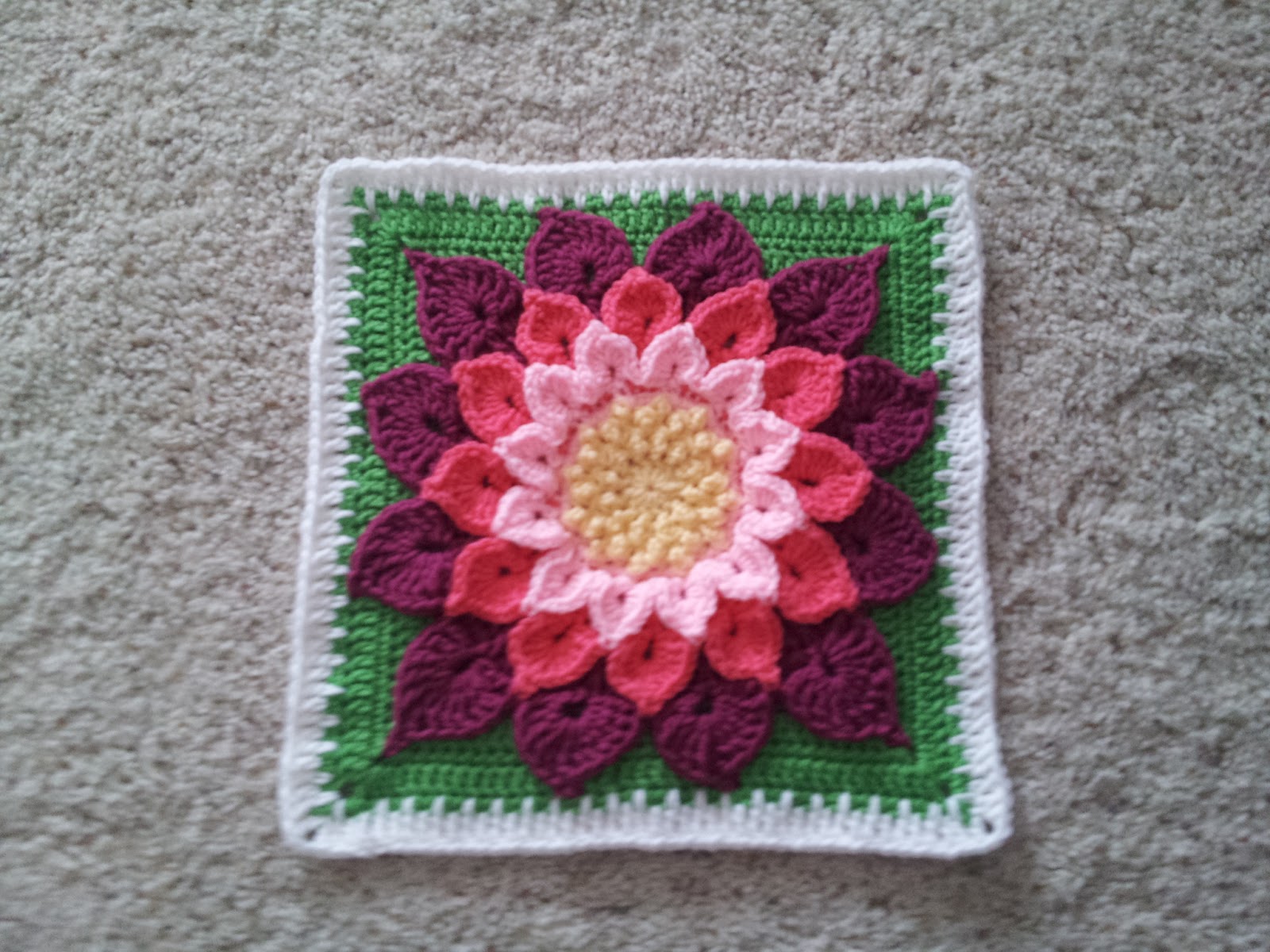 Crocodile flower granny squares.