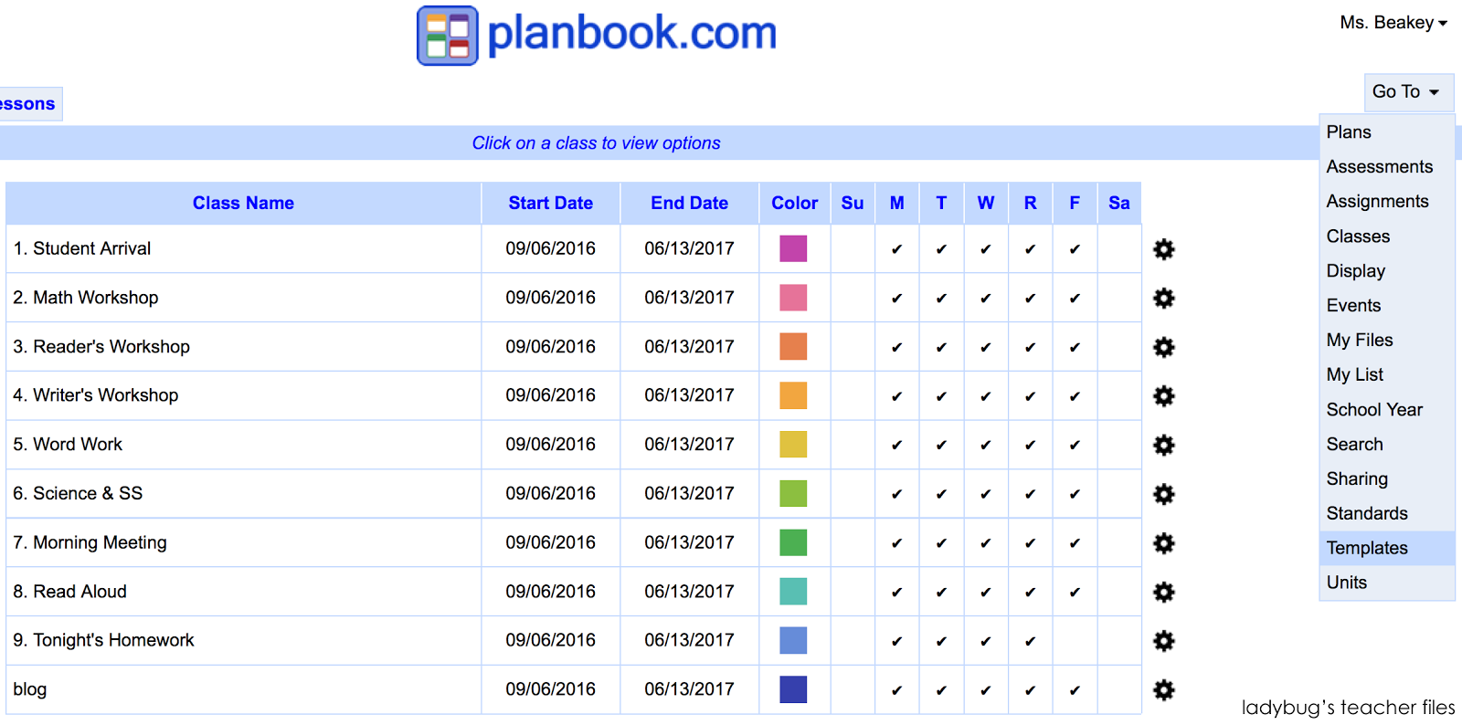 Making Beautiful Plans on Planbook.com (Part 2) - Ladybug's Teacher Files