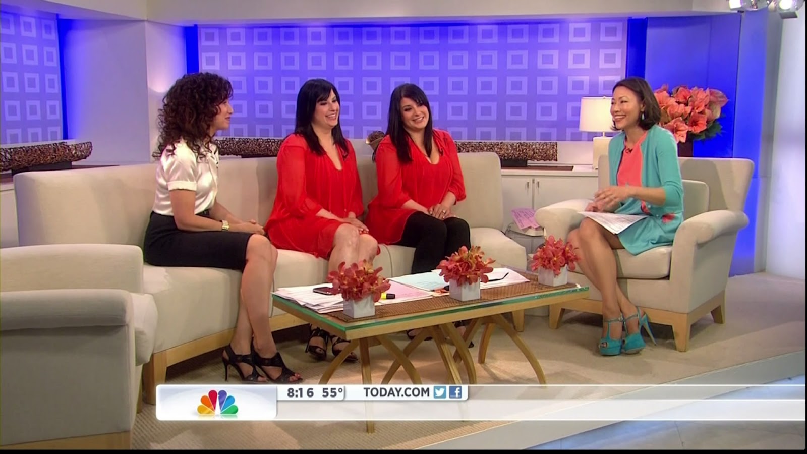 Ladies in Satin Blouses: "Today Show" guest in white satin blouse