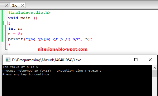 Basic C Programming Solve - Input output ~ A Textile Blog run by NITERians