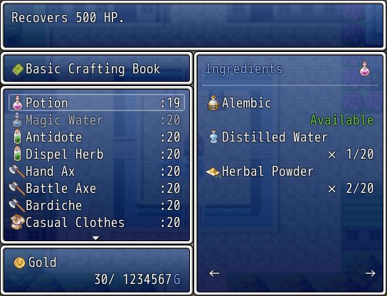 Tutorial RPG Maker VX Ace #31: Crafting: Programa Videojuegos