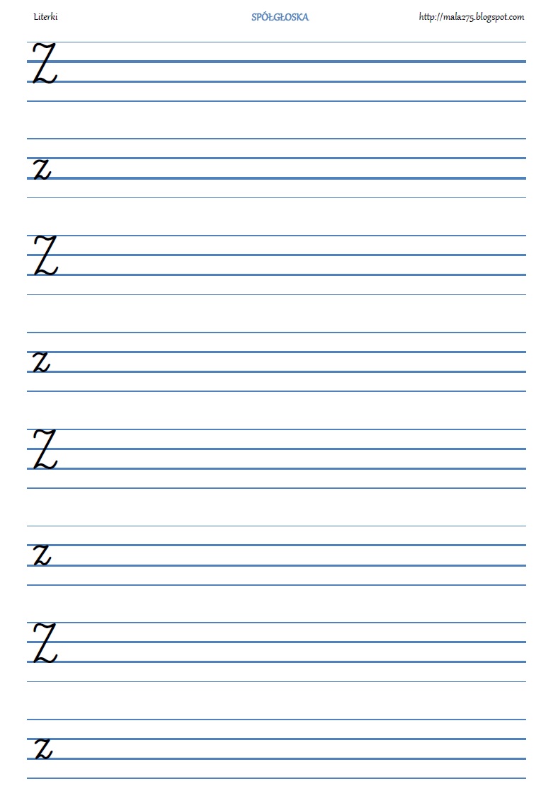 BLOG EDUKACYJNY DLA DZIECI: LITERKA Z - KARTY PRACY