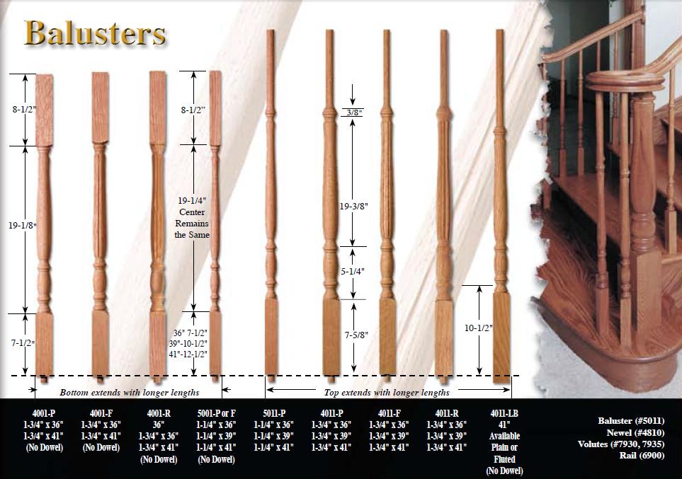 Wood Stairs and Rails and Iron Balusters: Balusters