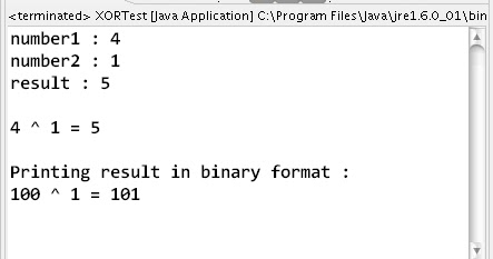 A simple Java program demonstrating Bitwise exclusive OR operation ...