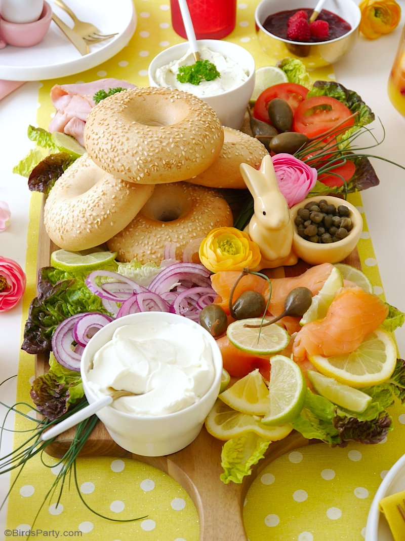 How To Build a Bagel Brunch Board - Party Ideas | Party Printables Blog