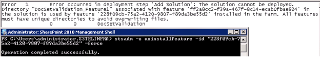 Me & My SharePoint: Error occurred in deployment step 'Add Solution': The solution cannot be ...