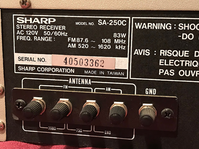 Vintage Stereo Guy: SHARP Stereo Receiver AM/FM SA-250