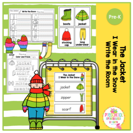 The Jacket I Wear in the Snow- Write the Room ~ Preschool Printables