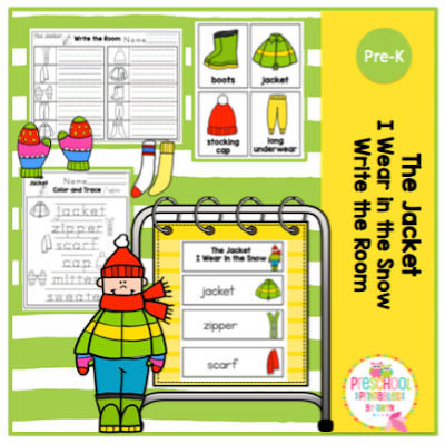 The Jacket I Wear in the Snow- Write the Room ~ Preschool Printables