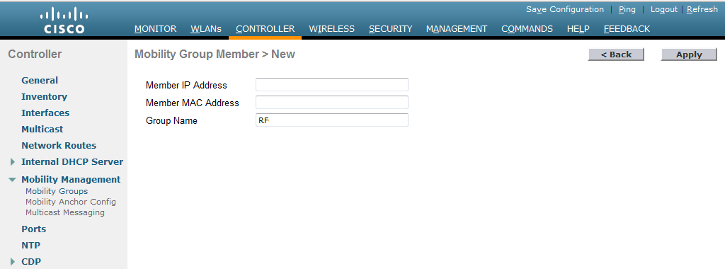 Networklearner: Configuring Mobility on Cisco 5508 WLC